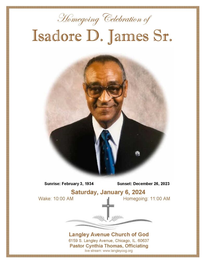 Homegoing Celebration of Isadore D. James, Sr.